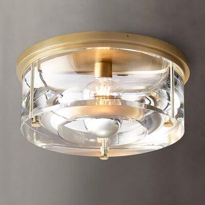 庆粤灯饰出口北美高端RH卧室水晶吸顶灯美式简约轻奢书房过道灯