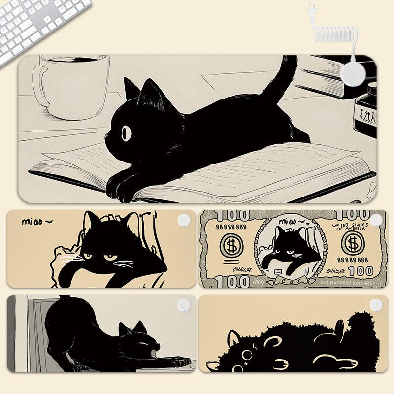 猫喵加热鼠标垫大号桌上暖垫桌面暖桌垫冬季加热垫暖手桌垫温度