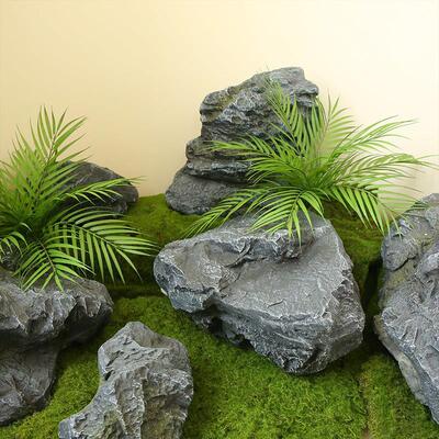 彷真玻璃纤维石头摆件室内石块造景庭院花园装饰岩石假山景观假石