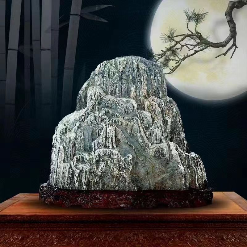 正宗泰山石敢当镇宅家用补缺角奇石怪石天然办公室靠山石石头摆件