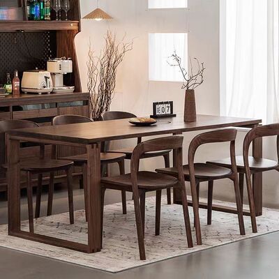 2026北美黑胡桃实木餐桌现代莫比简约家用板桌客厅小户型书桌原木