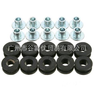 10pcs摩托车橡胶垫圈螺栓套件M6整流罩后减震缓冲胶圈橡胶垫圈