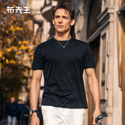 布先生轻奢短袖男2025夏季圆领纯色薄款凉感功能T恤衫上衣ET16211