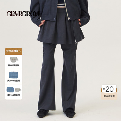 GROVE官方旗舰店 2026PS春季新款梭织长裤微喇裤型 GP26PTC16