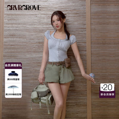 【林娜琏同款】GRVR GROVE官方旗舰店26SS春夏梭织短裤GS26PTC09
