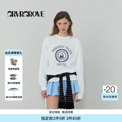GROVE官方旗舰店SS春夏款女士圆领长袖T恤GS5SW52M