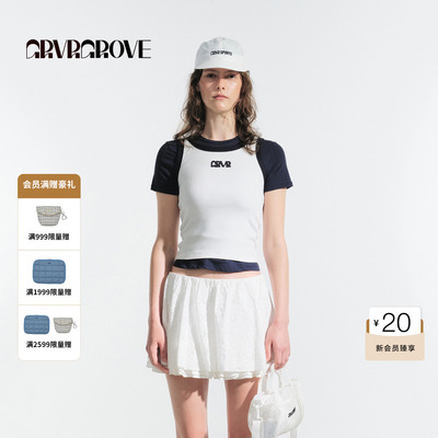 GROVE官方旗舰店夏季款撞色针织背心无袖字母刺绣 GM5SL04M