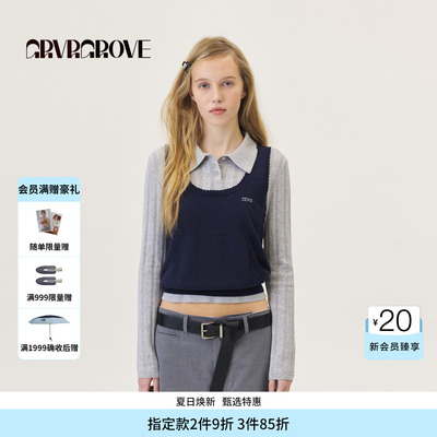 GROVE官方旗舰店2026PS春季新款长袖毛衣韩系叠穿女内搭GP26KNC61