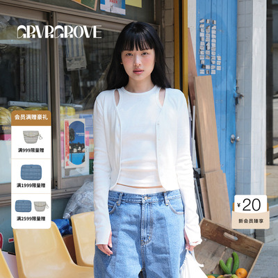 GROVE官方旗舰店BS系列夏季款女士长袖开衫t恤BM5CD01M