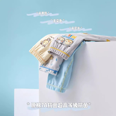 20257A抗菌男童儿童全棉内裤a类发育期短裤盒装裆成长发育期