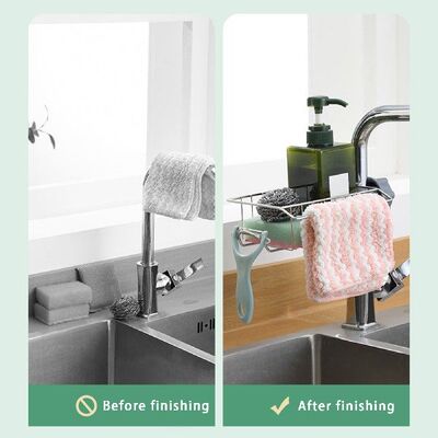 Sink Caddy Iron Faucet Rack Hotel 1PC Durable Bathroom