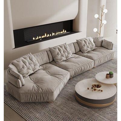 意式baxter沙发设计师科技绒客厅轻奢现代布艺羽绒磨砂布异形沙发