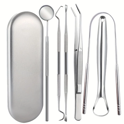 6pcs Stainless Steel Dental Cleaning Kit for Adults & Pets