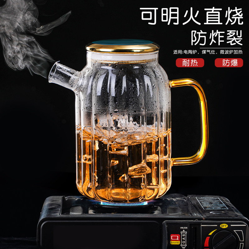 孟瀚明火烧水壶电陶炉煮茶器花茶壶泡茶壶耐高温玻璃水壶煮茶壶
