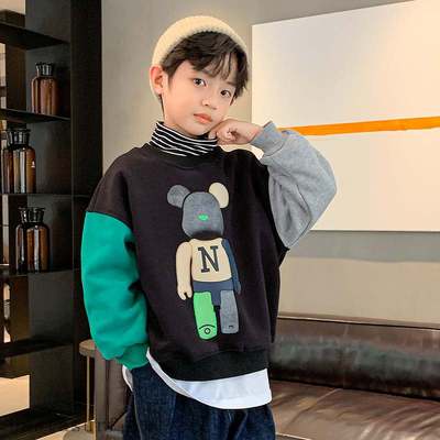2021 autumn and winter new boys Korean casual color matchi