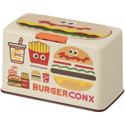 在途~日本购回汉堡BURGER CONX防灰尘一次性口罩收纳盒可收纳60枚