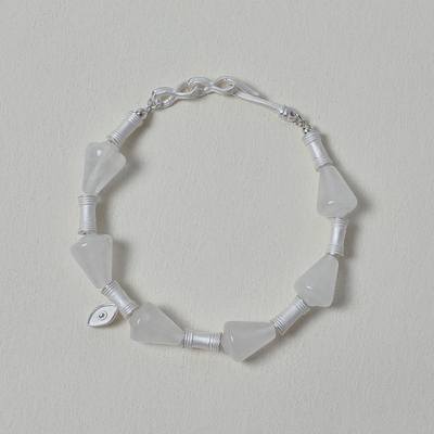 OLIO E ACETO油醋汁·纯银芋螺手链 白水晶黑曜石蓝纹玛瑙