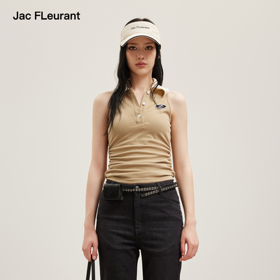 JAC FLEURANT2026夏季新款假两件衬衫领撞色修身背心女简约百搭