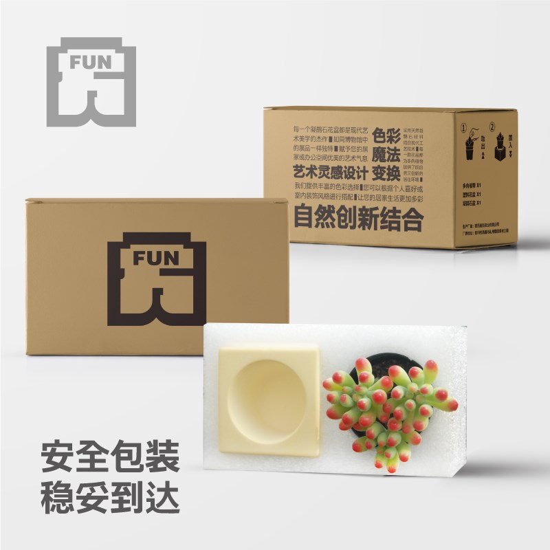 壹分皿多肉植物彩色凝鹊石小方块花卉绿植组合盆栽好养含盆带土