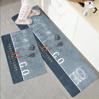 Carpet kitchen floor mat long oil-proof non-slip absorbent