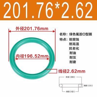 氟胶O型圈内径183.82/190.1/196.52/202.87/209.22/215.22*2.62