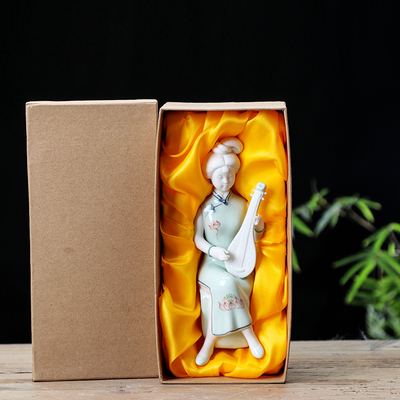 新中式摆件工艺品陶瓷侍女玄关禅意家居装饰创意客厅书房酒柜摆设