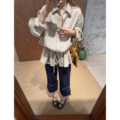 ICEDUST 26春夏新款爱心钉扣七分牛仔裤宽松直筒裤 Rainbow集合店