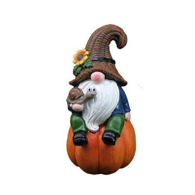 Pumpkin Gnomes Garden Statue Resin Fall Autumn Gnomes