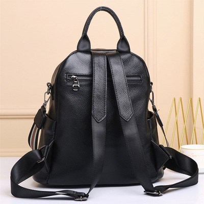 2022 Women Travel Leather Backpack Real Cowhide Backpack Fem