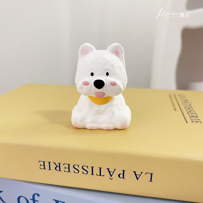 可爱西高地汽车香薰空调出风口夹车内装饰品摆件