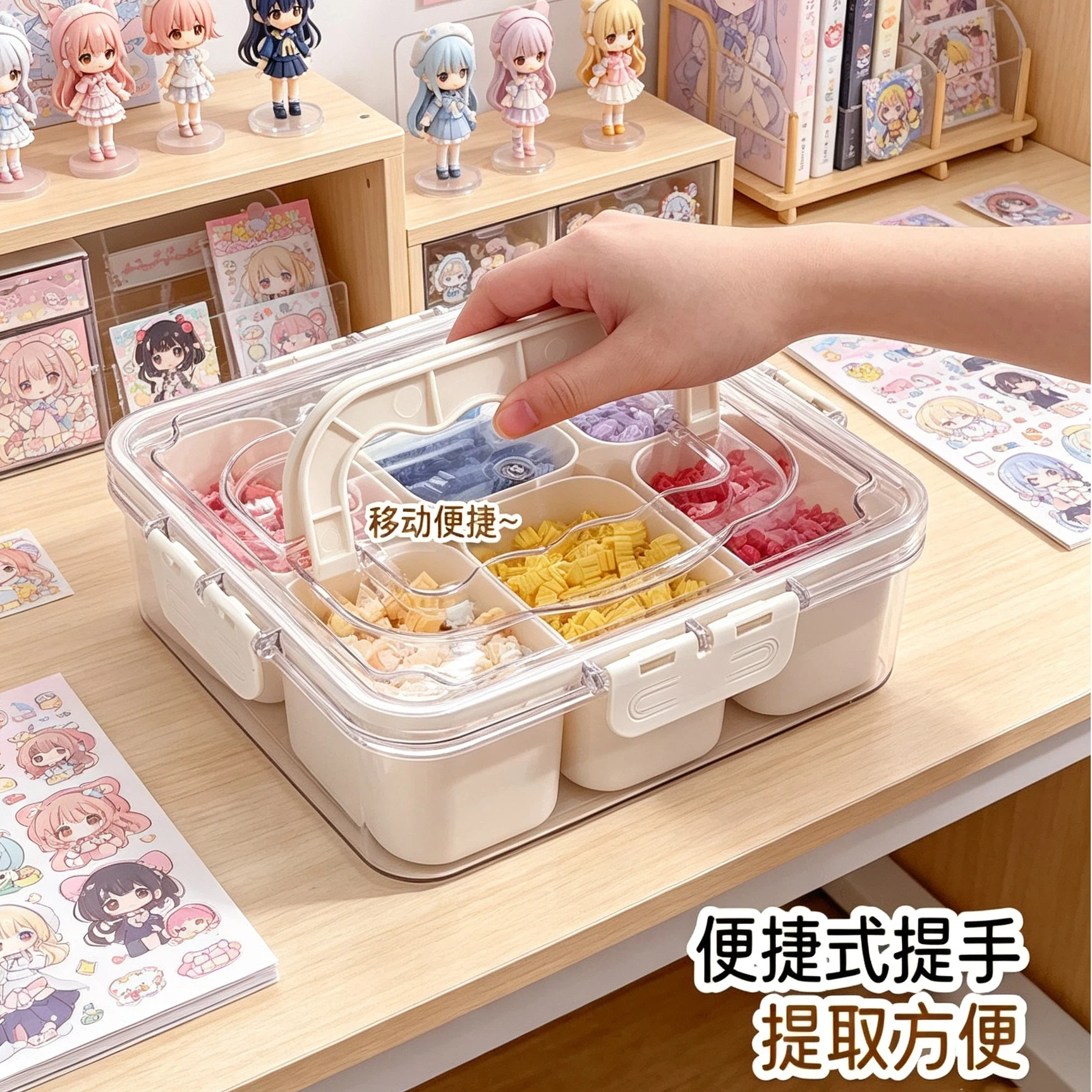 玩具积木收纳盒小颗粒零件多层分格分类收纳箱儿童玩具拼装整理箱