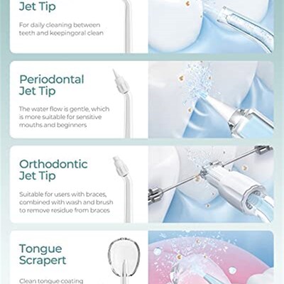 NICARE Cordless Water Flosser Jet Tip - 4 Water Flosser Repl