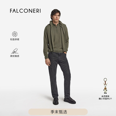 【季末折扣】FALCONERI男休闲修身半高领毛衣山羊绒针织衫UML228Q