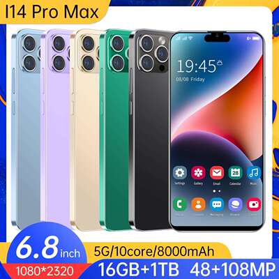新款I14PMax跨境手机智能安卓6.8寸1+16G高清外贸手机源头厂家