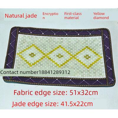 天然岫岩玉一等料加密黄绿菱形玉枕垫玉石枕头枕巾枕帘