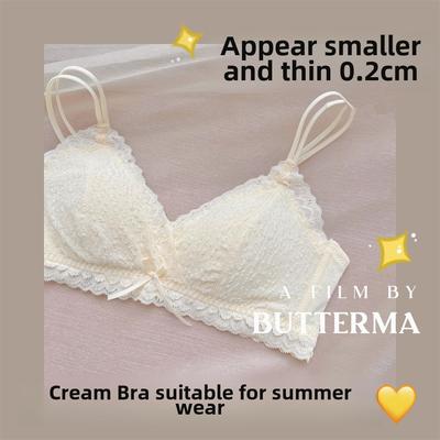 薄蕾丝法国胸罩，没有钢环，托举，大乳房，反下垂，侧乳房，三角