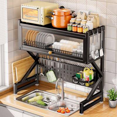 厨房槽置物水架洗槽水池尘碗柜台面餐具收纳多功76534能碗碟防碗
