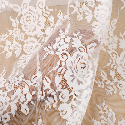 1.5米宽睫毛蕾丝面料婚纱礼服裙子布料桌布窗帘辅料黑色白色柔软