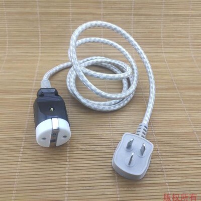 老式电水壶纯铜芯大圆头电源线大圆头瓷头两孔电热水壶插线电