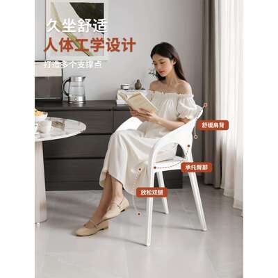 塑料加厚家背用ltao9658椅子久舒适靠坐简约休闲椅餐厅餐桌商可叠