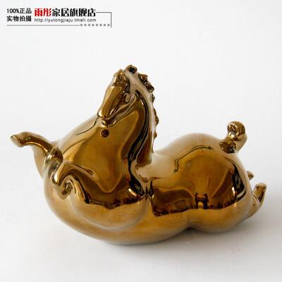 装陶瓷马件景镇陶摆瓷器影青瓷家居德摆件饰工艺古PYJ韵仿古古风