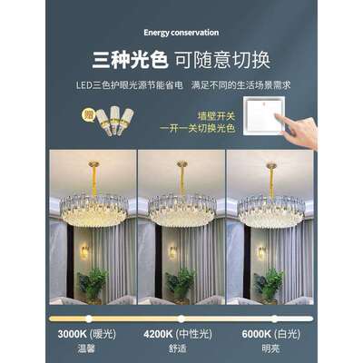 水晶吊灯奢客厅灯现代简合约餐NUL厅卧轻室灯具组屋套餐20全25年