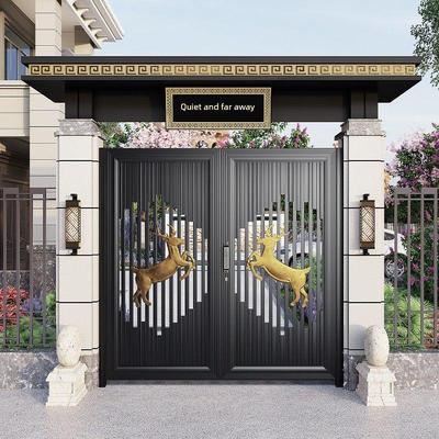 铝合金别墅门庭院门双门户外不锈钢现代农村铁院门定制