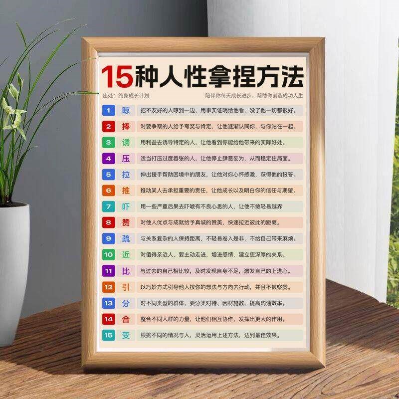 15种人性拿捏方法学会交际警示立牌相框摆台送孩子朋友礼物挂画框