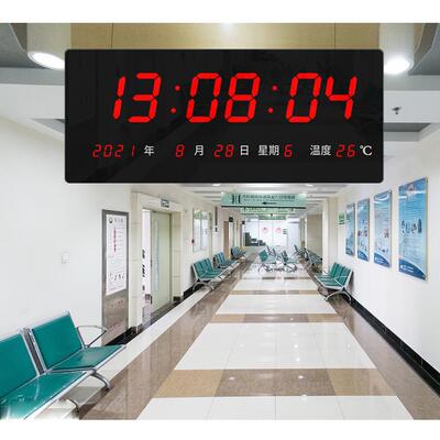 面钟大尺寸S卫星北斗NTP授时钟数字吊挂万年历电子钟LED数码