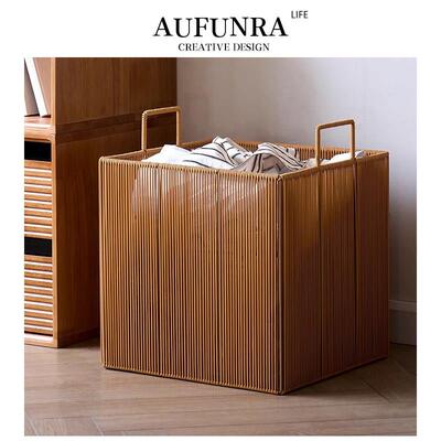 AUFUNRA彷藤编脏衣篓高颜值化妆室装脏衣服收纳筐家用洗衣脏衣篮
