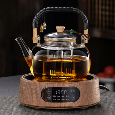 2025新款玻璃煮茶壶电陶炉煮茶器蒸煮一体家用茶具烧水壶泡茶专用