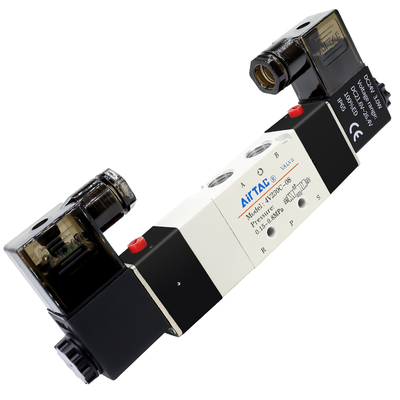 亚德客三位五通中封电磁阀4v230c-08 4v230e-08气动换向控制阀24v