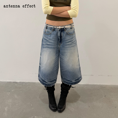 antennaeffect猫七分牛仔裤