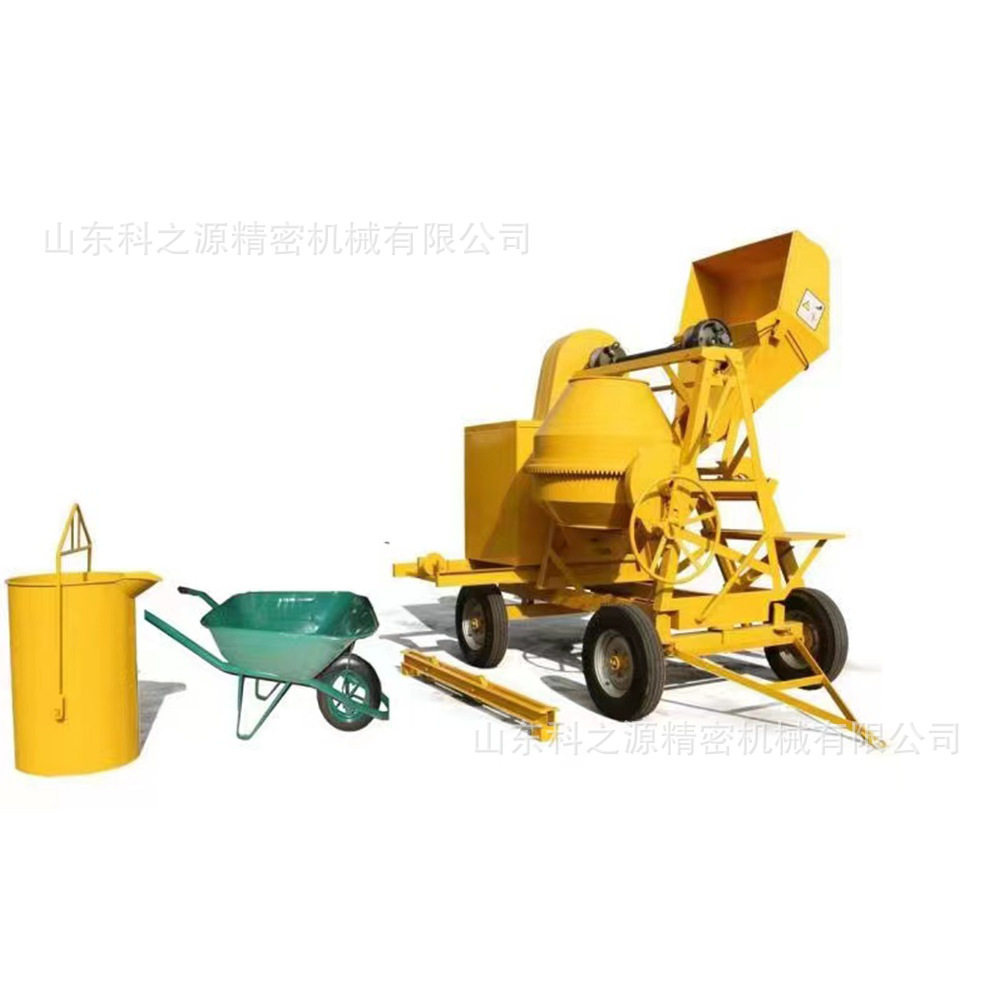 建筑工程水泥砂浆混合机 四轮滚筒搅拌机 混泥土上料搅拌一体机